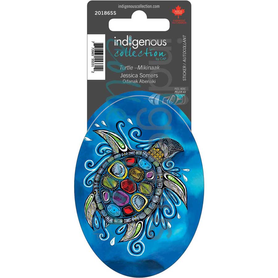 Turtle - Mikinaak Sticker by artist Jessica Somers – Indigenous ...