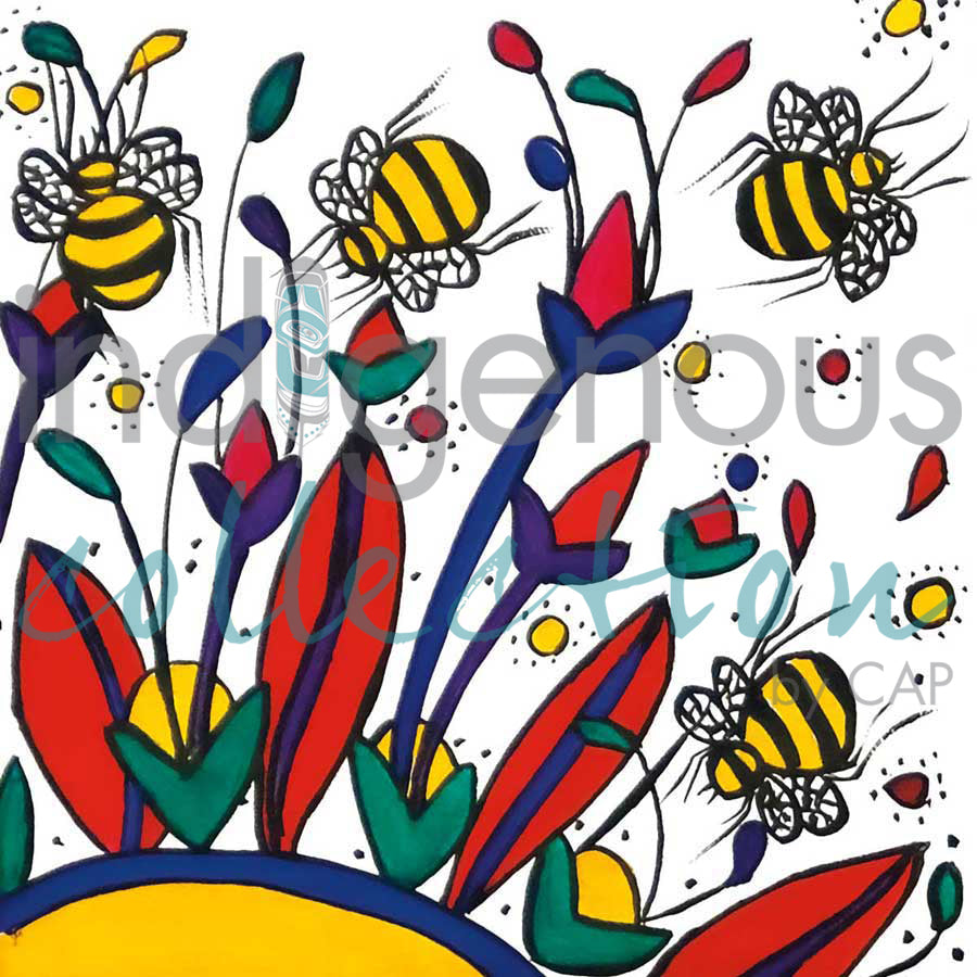 Four Bees by artist Dawn Oman – Indigenous Collection and CAP & Winn Devon