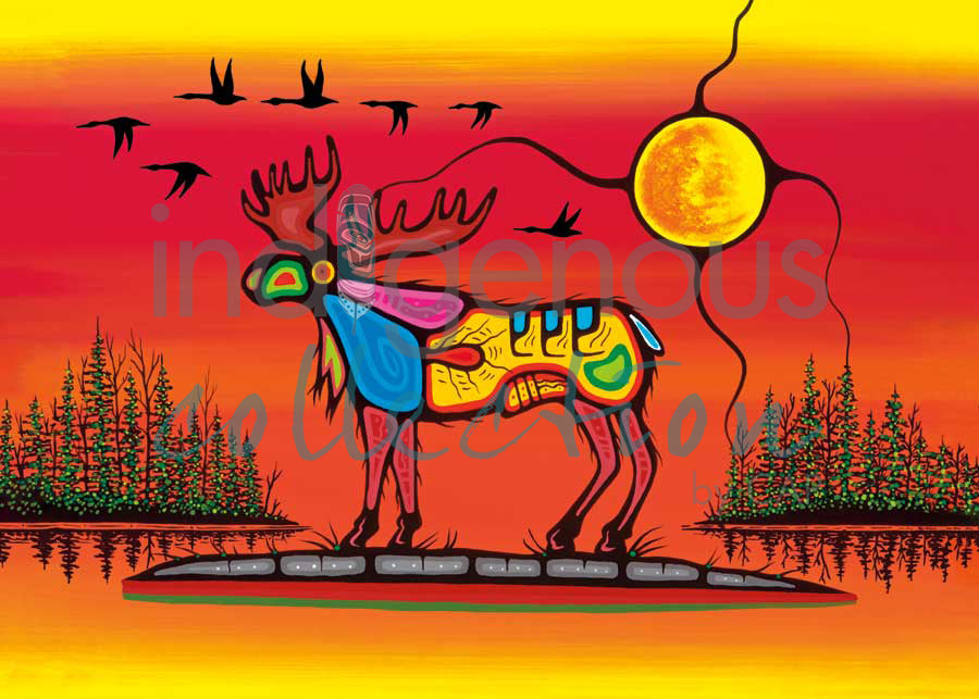 Moose by artist Jeffrey Red George – Indigenous Collection and CAP ...