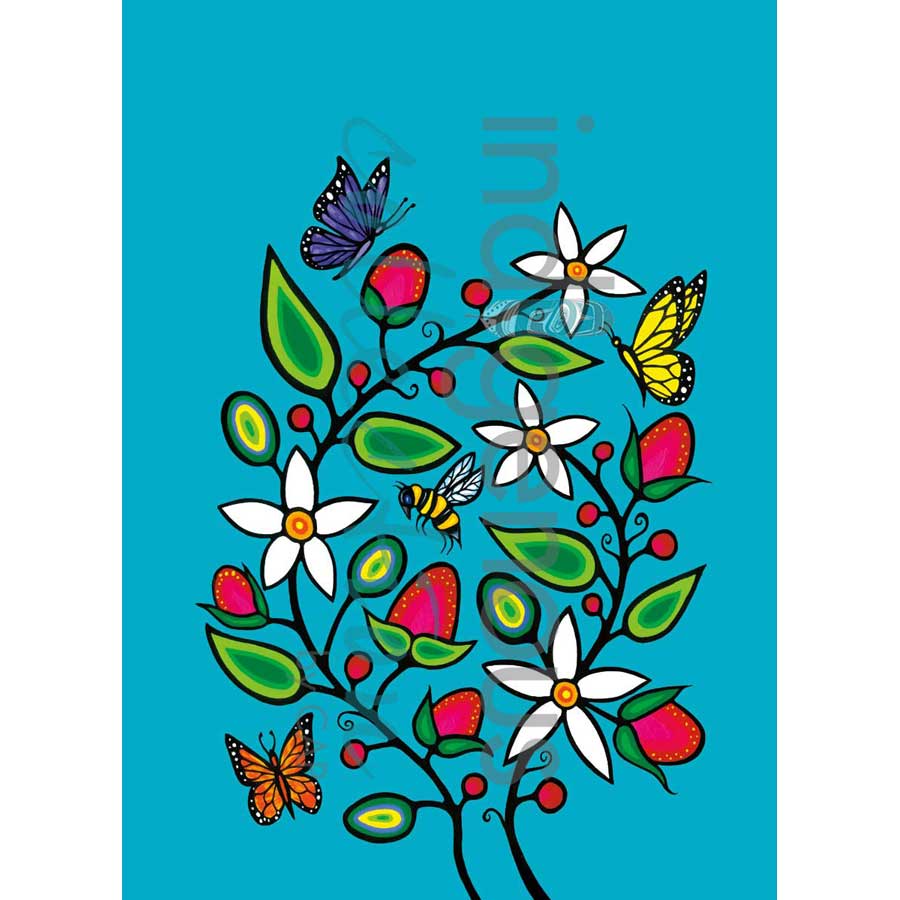 Berry Garden Tea Towel by artist Jeffrey Red George – Indigenous ...