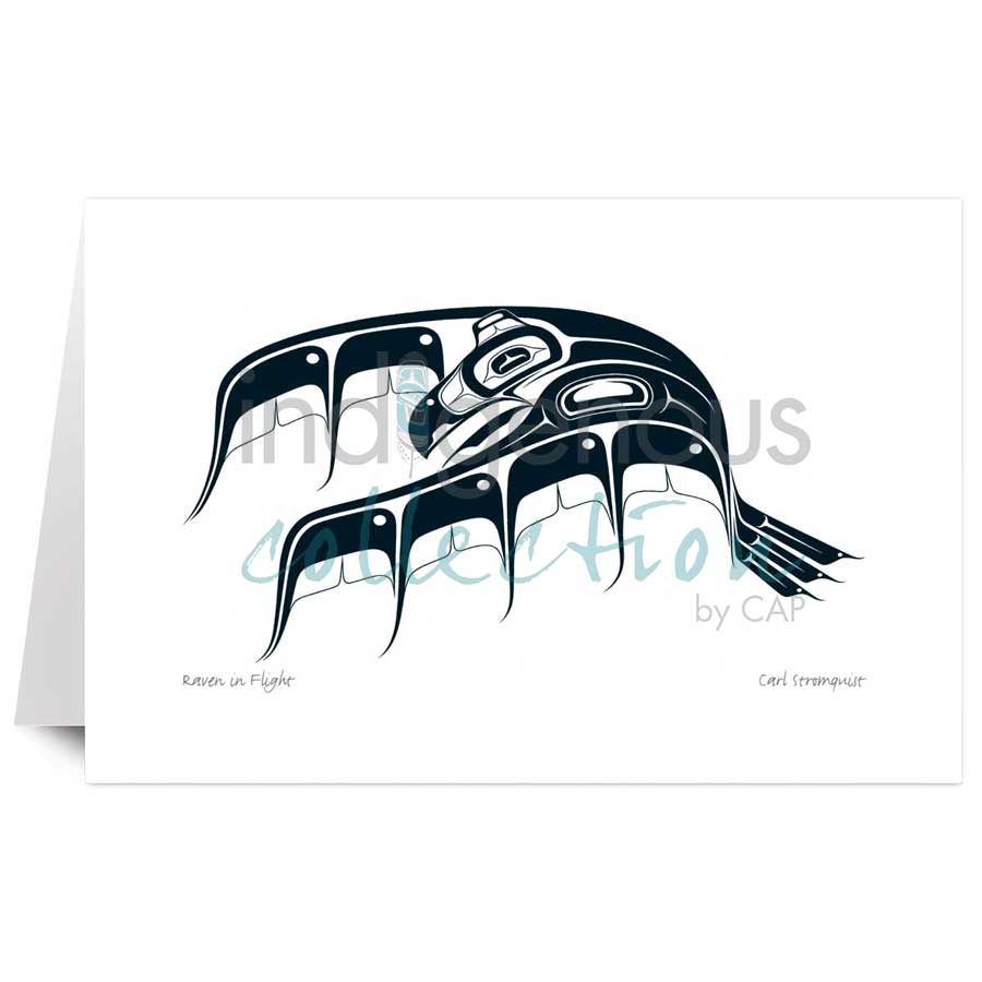 Raven In Flight by artist Carl Stromquist – Indigenous Collection and ...
