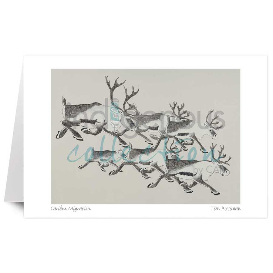 Caribou Migration by artist Tim Pitsiulak – Indigenous Collection and ...