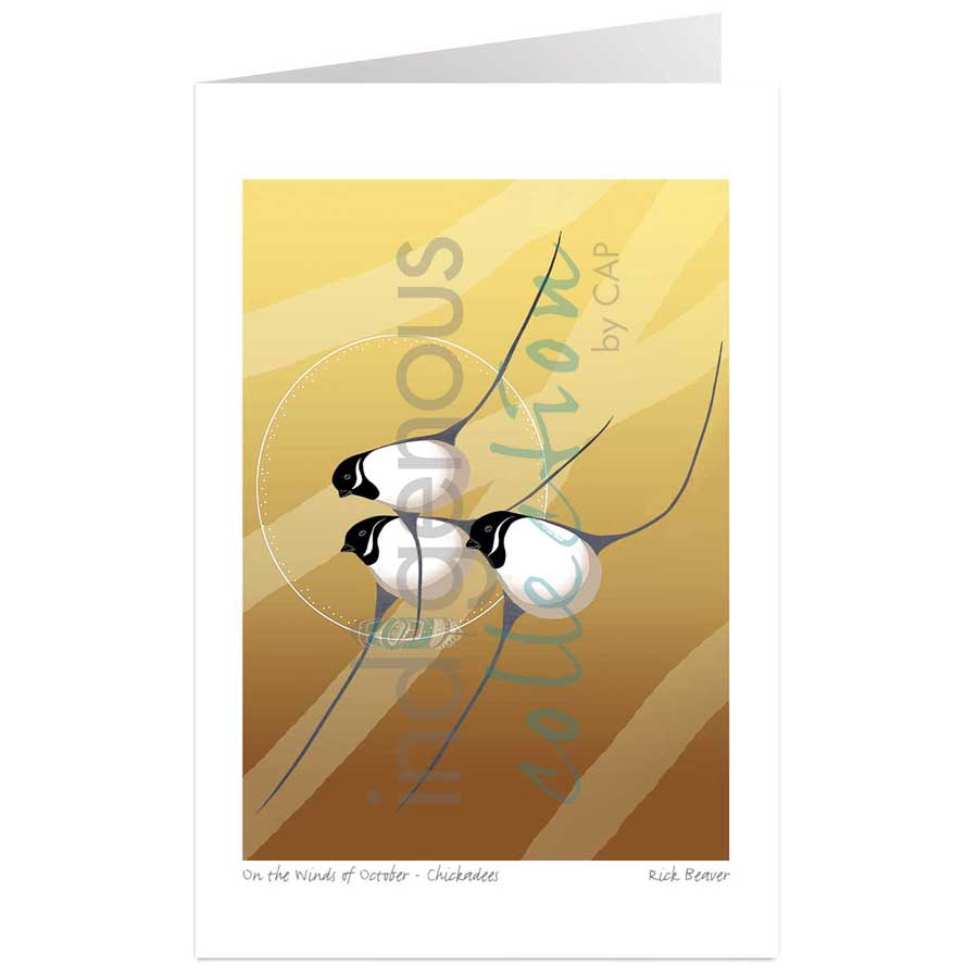 On the Winds of October - Chickadees by artist Rick Beaver – Indigenous ...