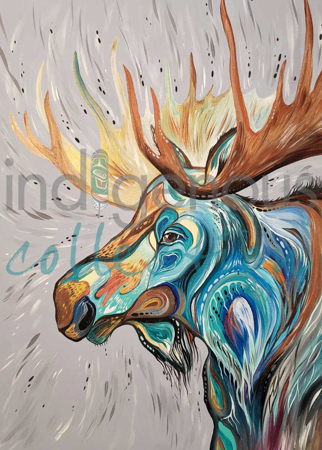 Cree Style Moose by artist Carla Joseph – Indigenous Collection and CAP ...