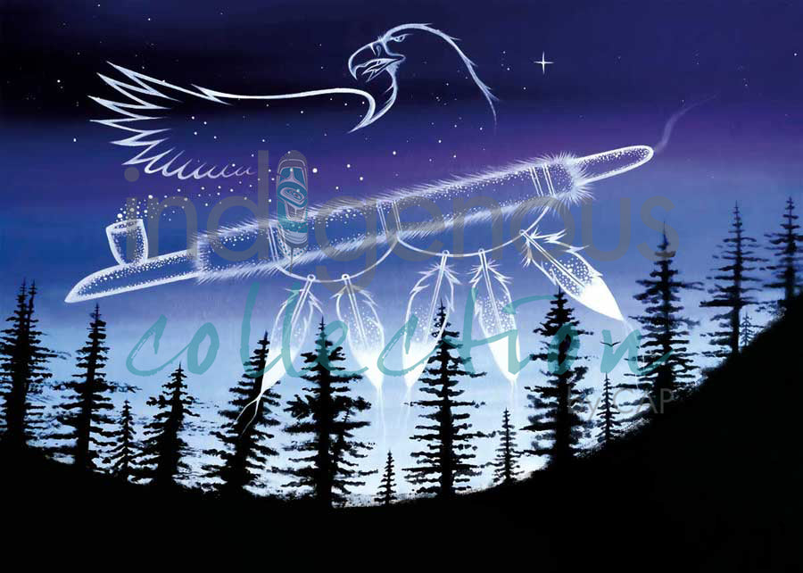 Eagle in the Night by artist Jeffrey Red George – Indigenous Collection ...
