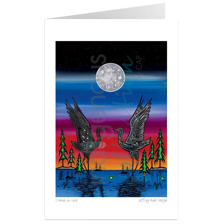 Cranes in Love by artist Jeffrey Red George – Indigenous Collection and ...