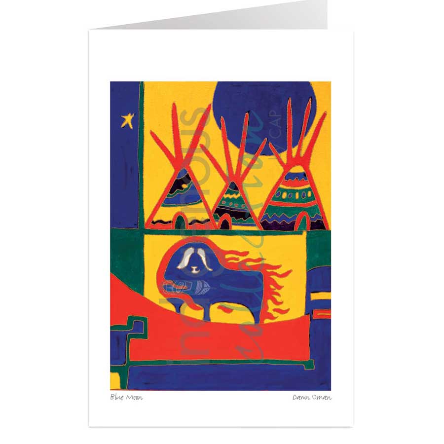Blue Moon by artist Dawn Oman – Indigenous Collection and CAP & Winn Devon